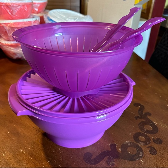 Tupperware | Dining | Tupperware Salad Bowl With Strainer Set | Poshmark